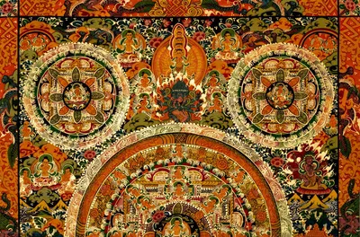 UNIVERSAL MANDALA THANGKA WITH TRADITIONAL FRAME | Boudha Stupa Thanka