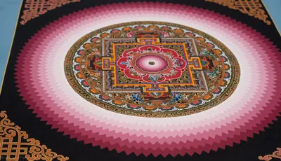 UNIVERSAL MANDALA THANGKA WITH TRADITIONAL FRAME | Boudha Stupa Thanka