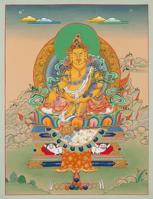 ZAMBALA Handmade Thangka Painting – Karma Gadri Style | Boudha Stupa Thanka