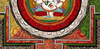 Ganesh–Shree Yantra Mandala Thangka | Boudha Stupa Thanka