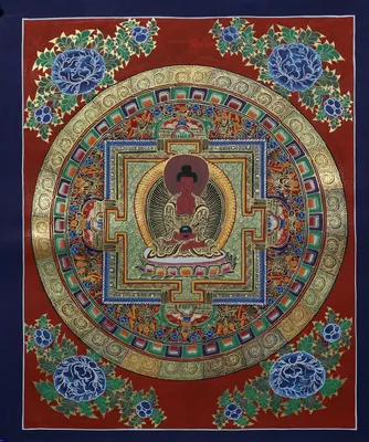 Amitabha Buddha Mandala – Radiance of Infinite Light | Boudha Stupa Thanka