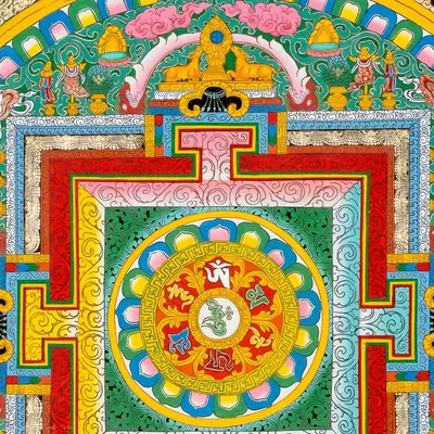 Universal Mandala – Cosmic Balance and Unity | Boudha Stupa Thanka