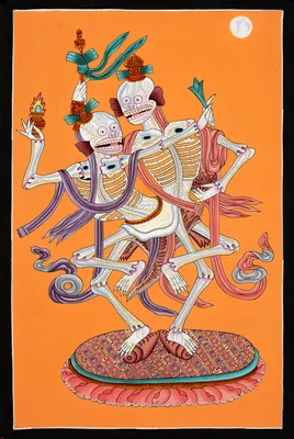 Citipati Skeleton Deity Thangka – Symbol of Impermanence and ...
