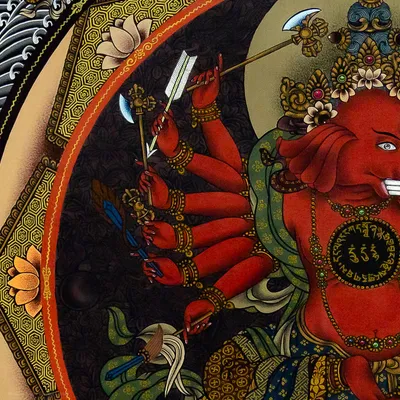 Ganesha Thangka – Lord of Sucess and Prospirity | Boudha Stupa Thanka