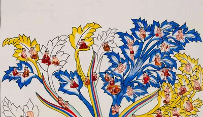 TIBETAN TREE OF PHYSIOLOGY THANGKA | Boudha Stupa Thanka