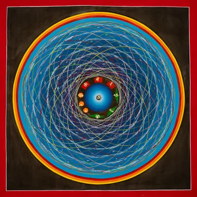 Cosmos Mandala – Handmade Thangka Painting is meticulously crafted by ...